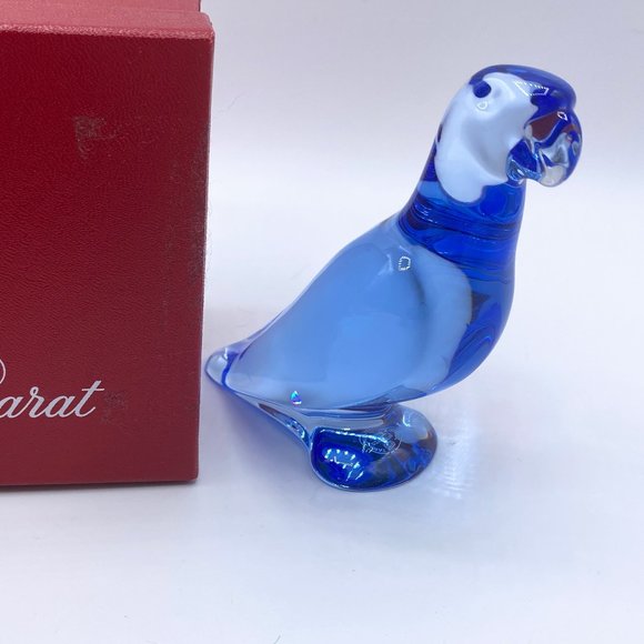 Art | Baccarat Crystal Parrot Bird Figurine Cobalt Blue Glass France ...